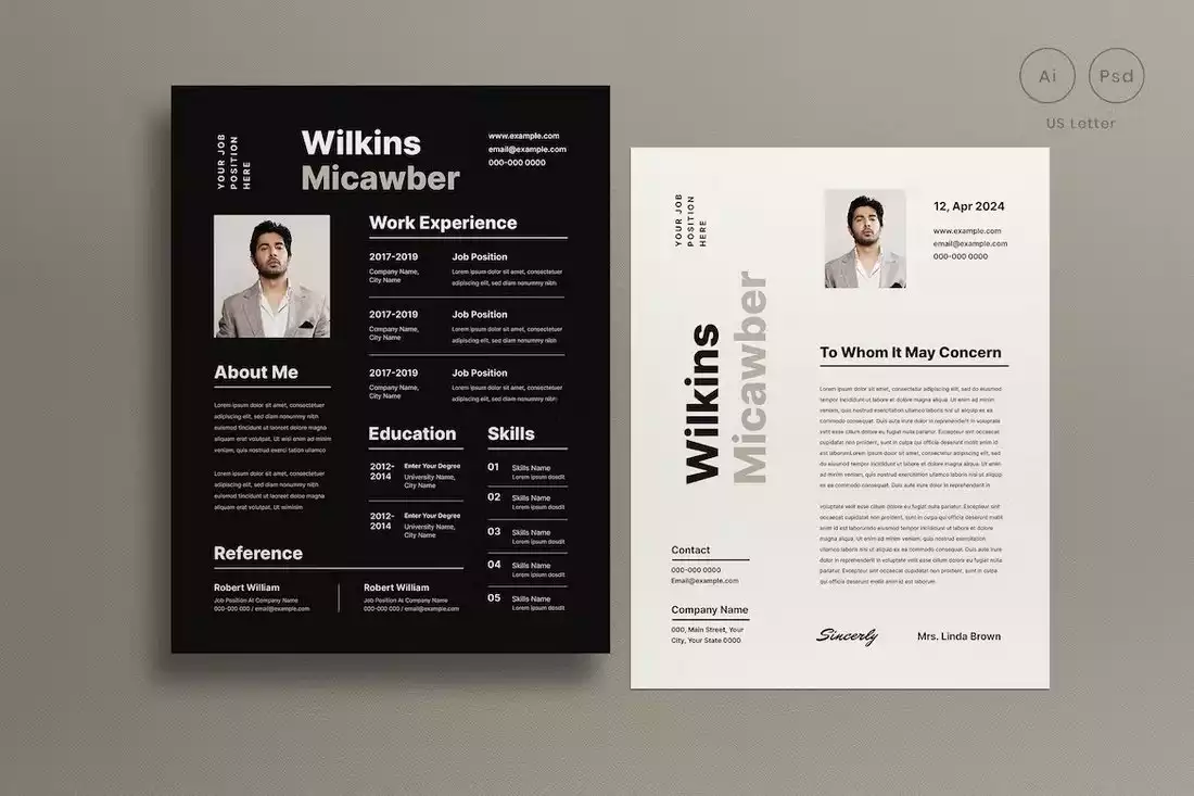 Monochrome Resume Template | Design Shack