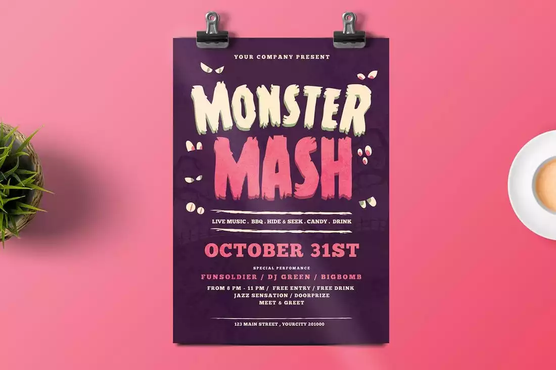 Monster Mash Halloween Flyer Template | Design Shack