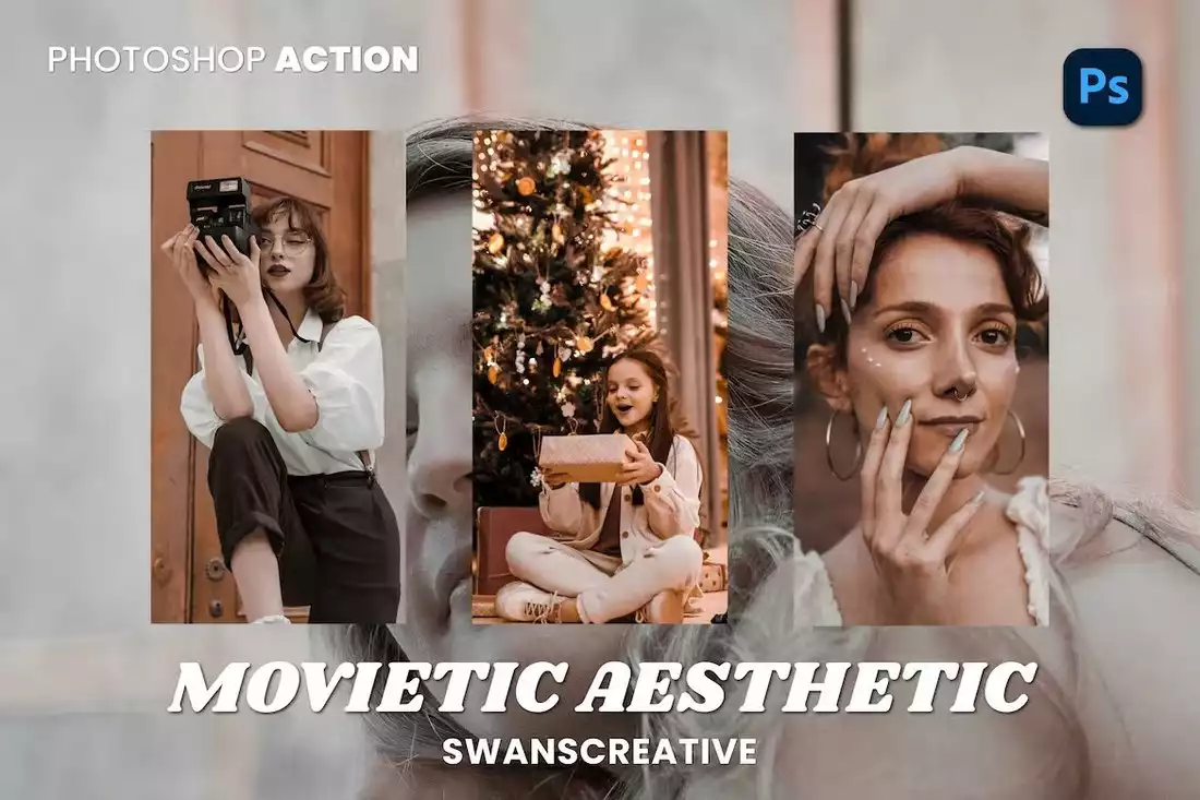 Movietic Aesthetic Portrait Photoshop Action | Design Shack