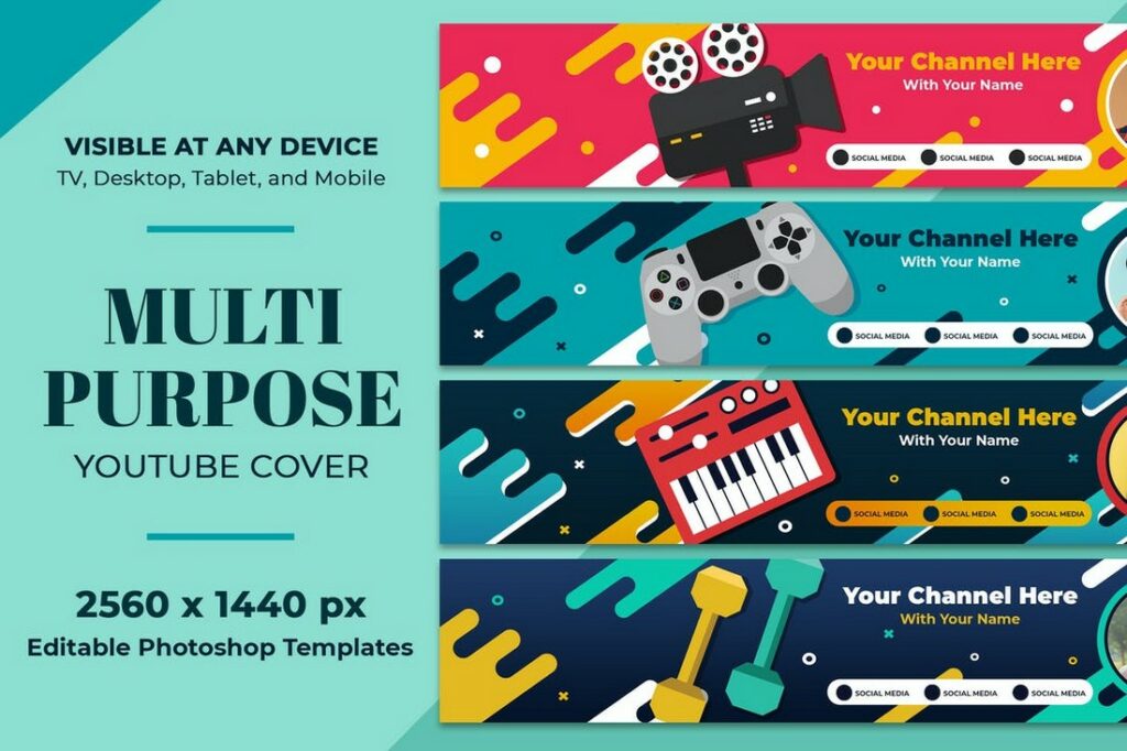 20+ Best YouTube Cover Art & Banner Templates (Free & Pro) - Shack Design