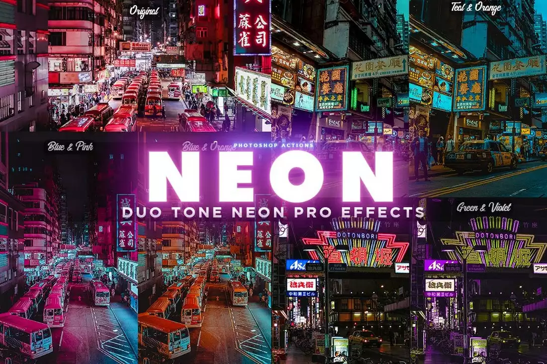 NEON PRO Neon Lights Photoshop Actions | Design Shack