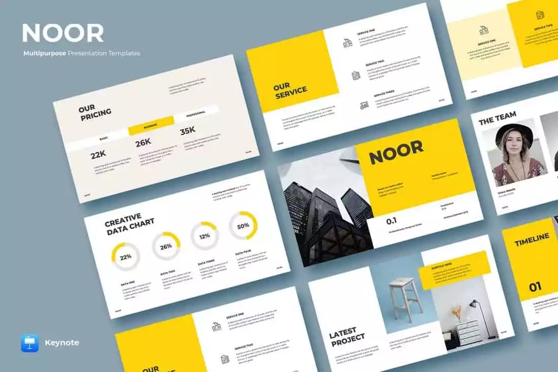 NOOR Creative Keynote Templates | Design Shack