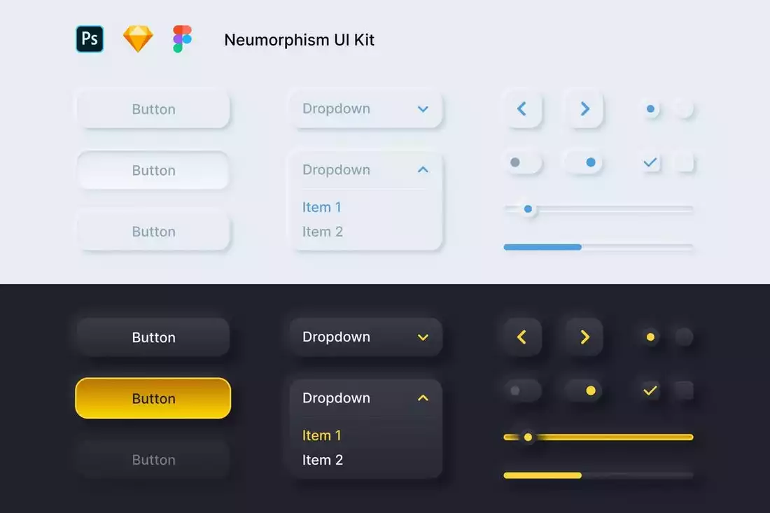 Neumorphism UI Kit for Figma | Design Shack
