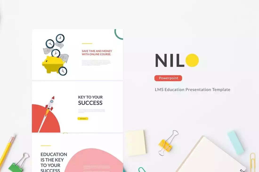 Nilo LMS Education PowerPoint Template | Design Shack