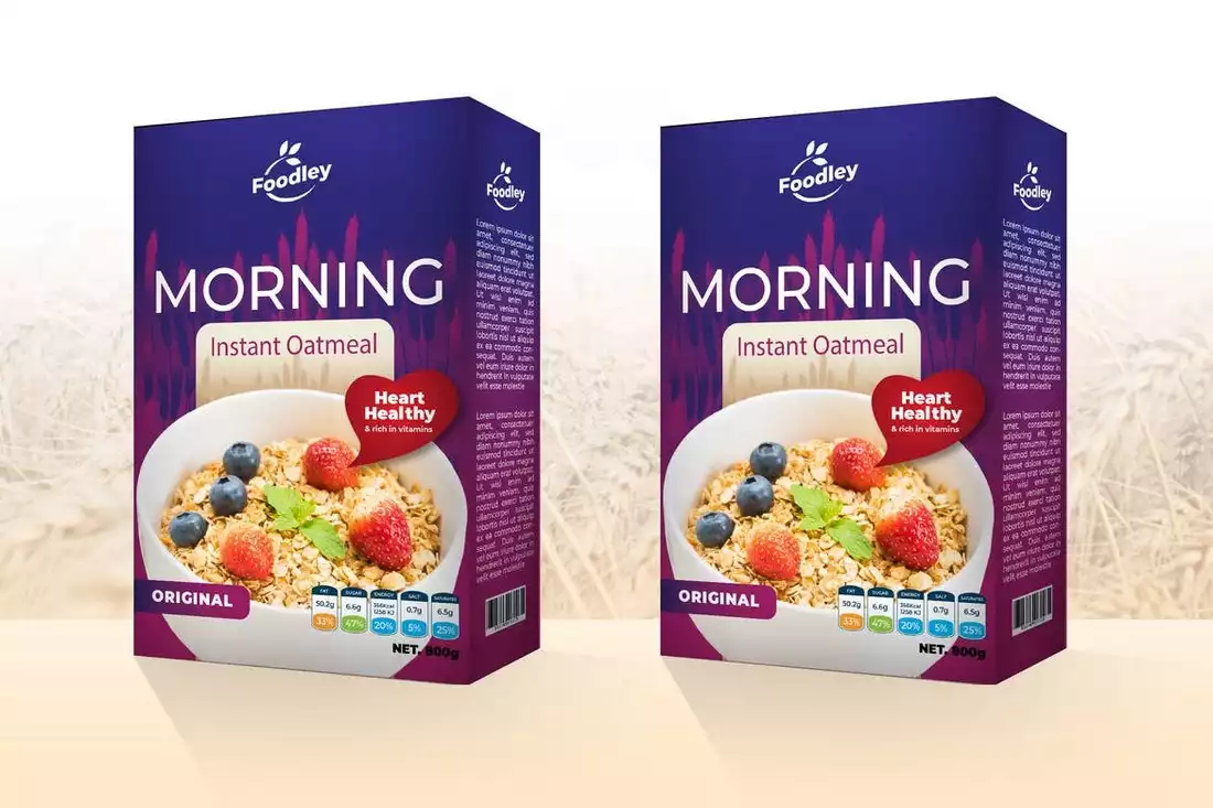 Oatmeal Box Packaging Template | Design Shack