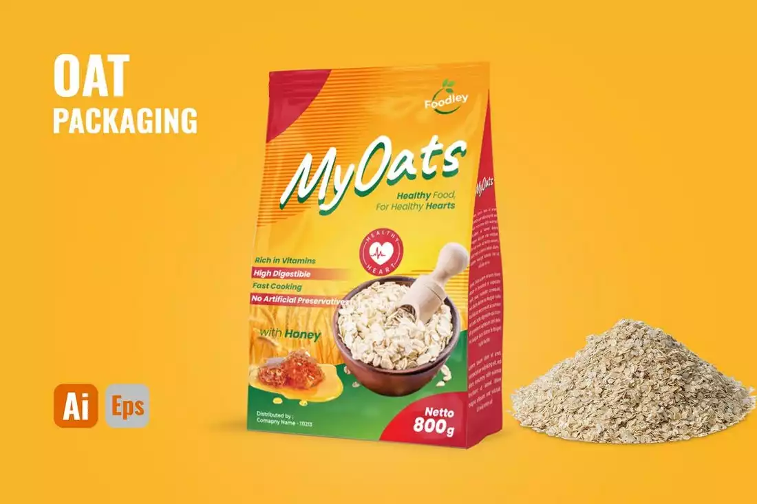 Oatmeal Packaging Design Template | Design Shack