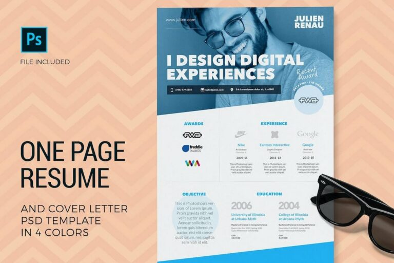 20+ Template Resume & CV Photoshop Terbaik (Template Resume PSD ...