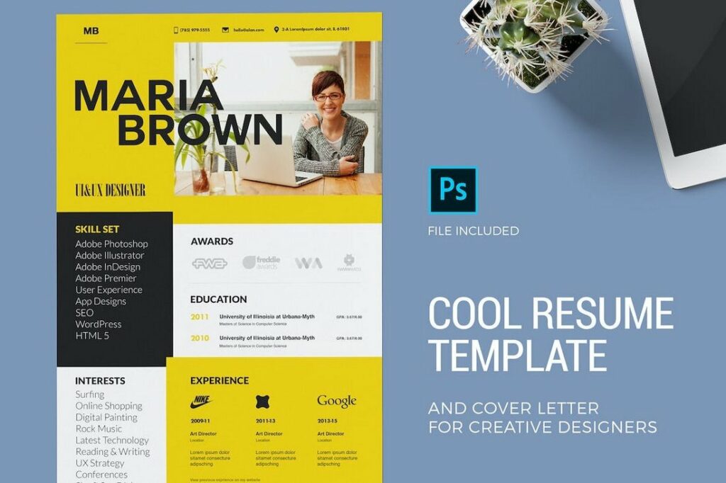 20+ Best Photoshop Resume & CV Templates (PSD Resume Templates ...