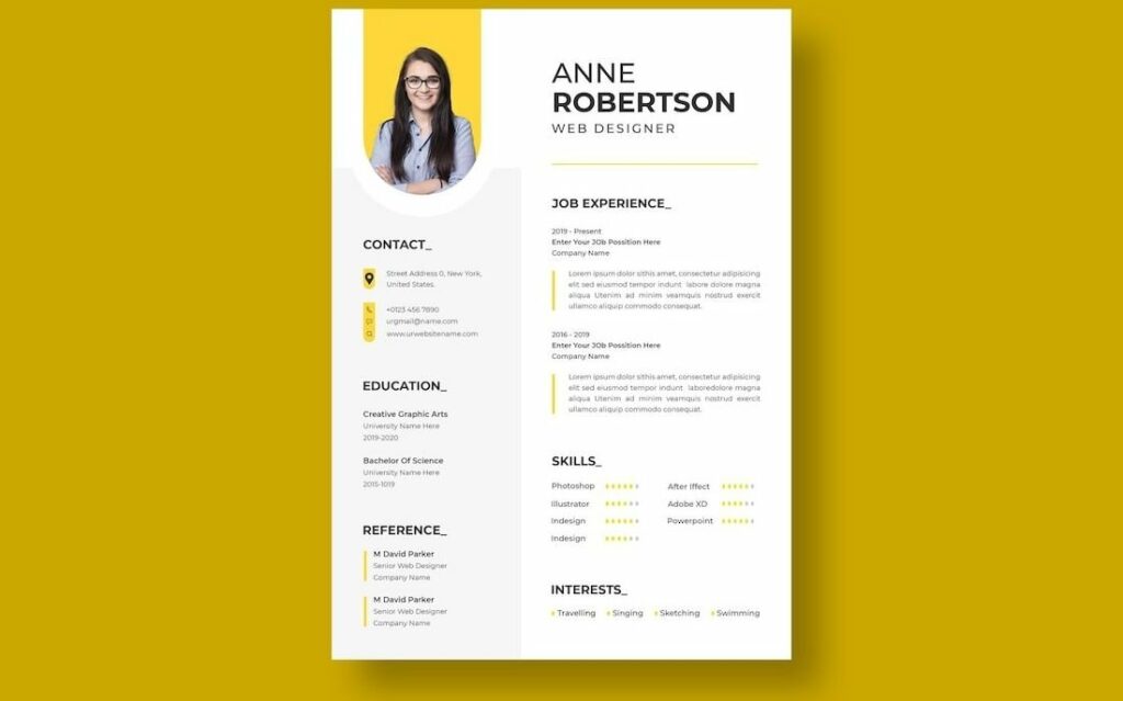 20+ Template Resume & CV Photoshop Terbaik (Template Resume PSD) - desainae.com