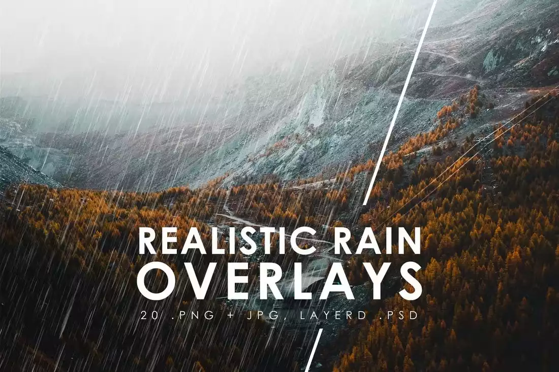 Realistic Rain Photo Overlay Effects | Design Shack
