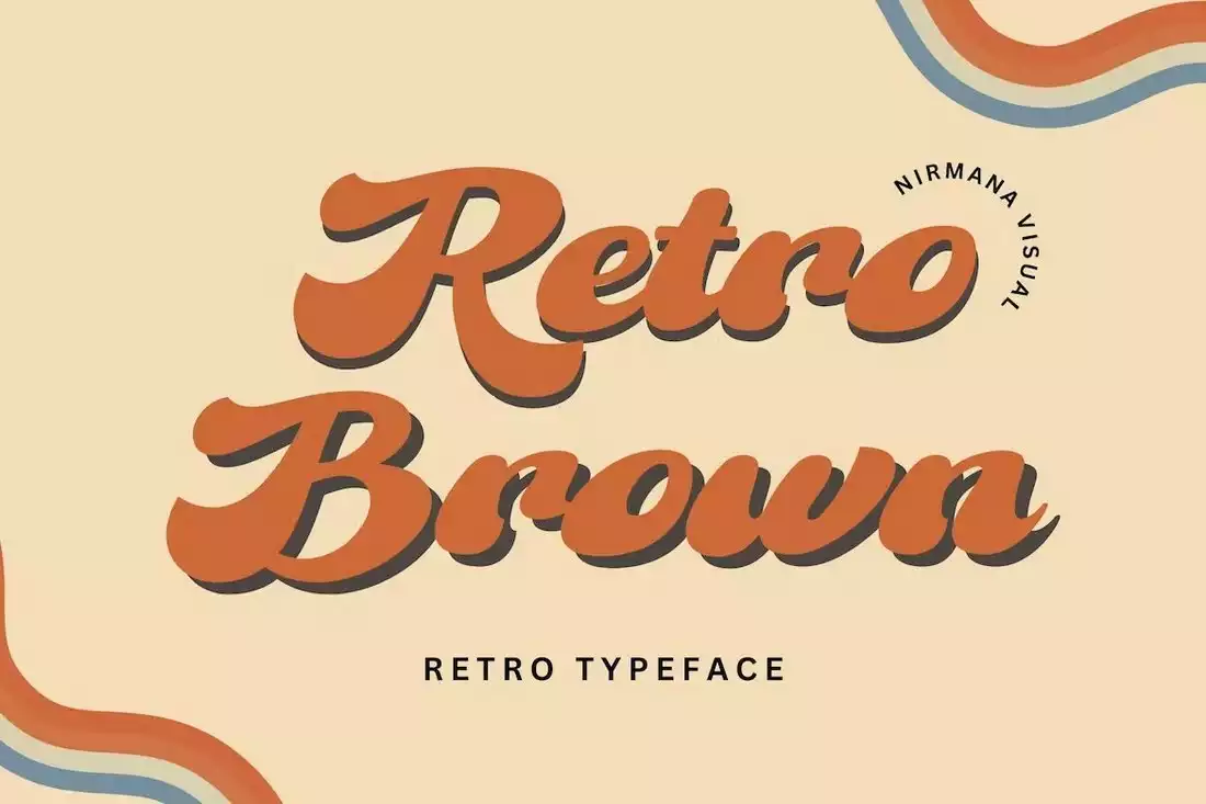 Retro Brown Vintage 70 Style Font | Design Shack