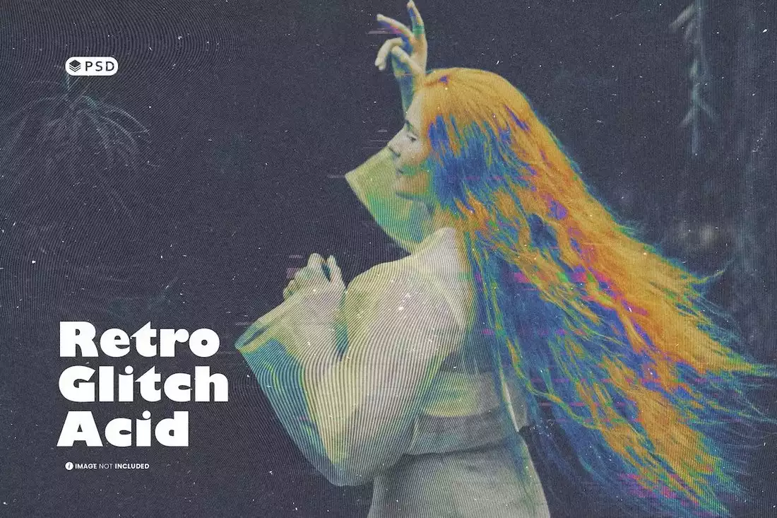 Retro Glitch Acid Photo Effect for Photoshop | Design Shack