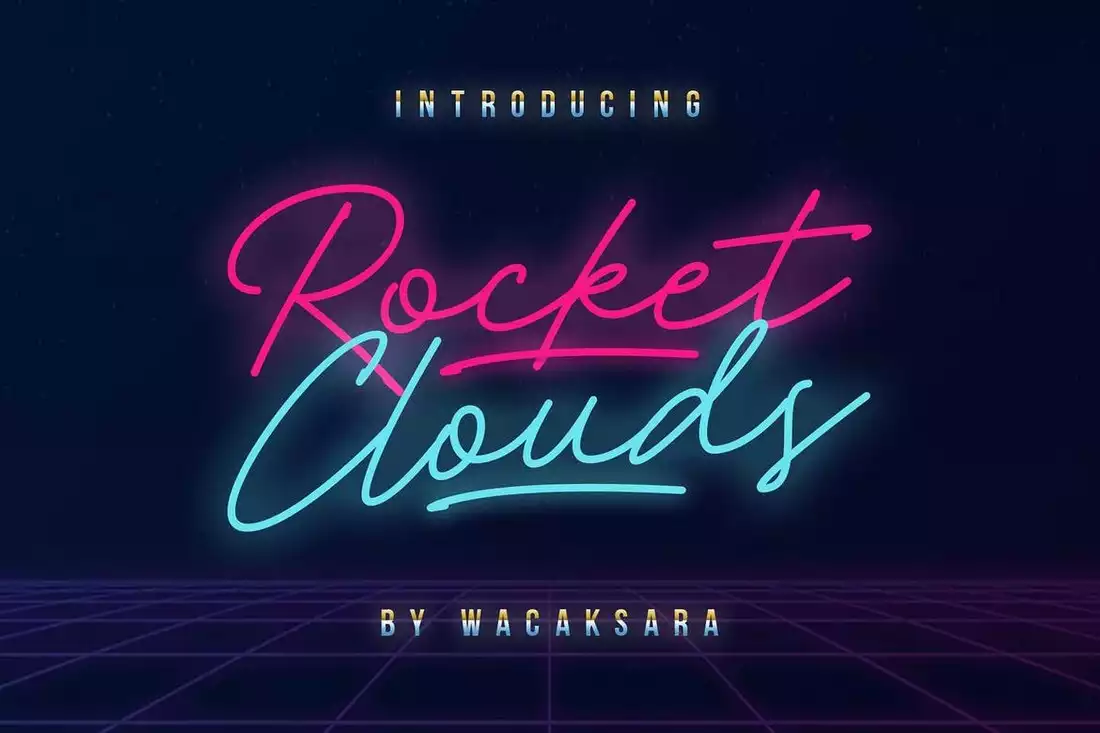 Rocket Clouds Monoline Script Retro Font | Design Shack