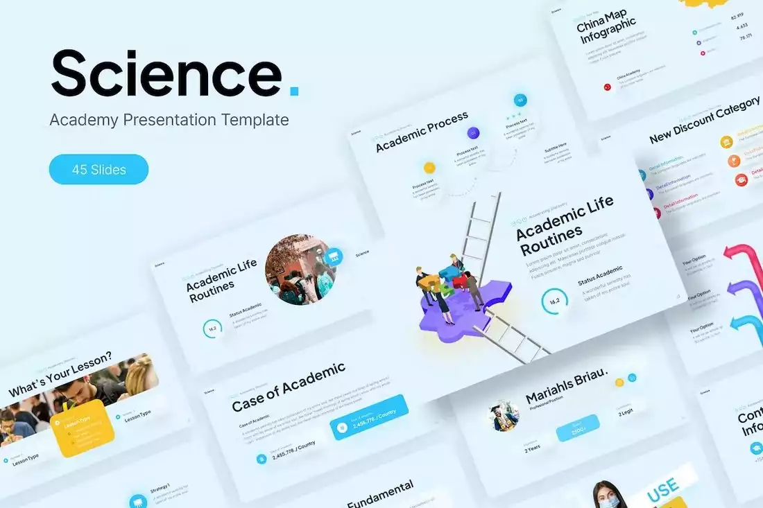 Science Academy PowerPoint Template | Design Shack