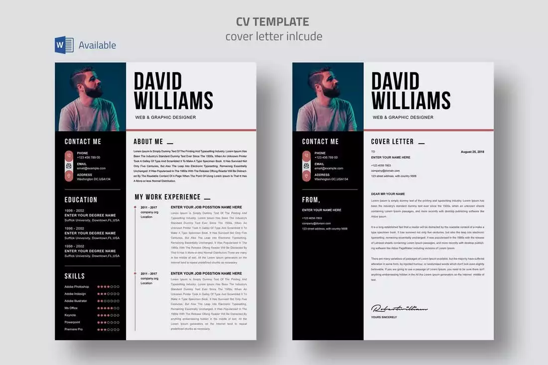 Simple CV & Cover Letter Template Docx | Design Shack