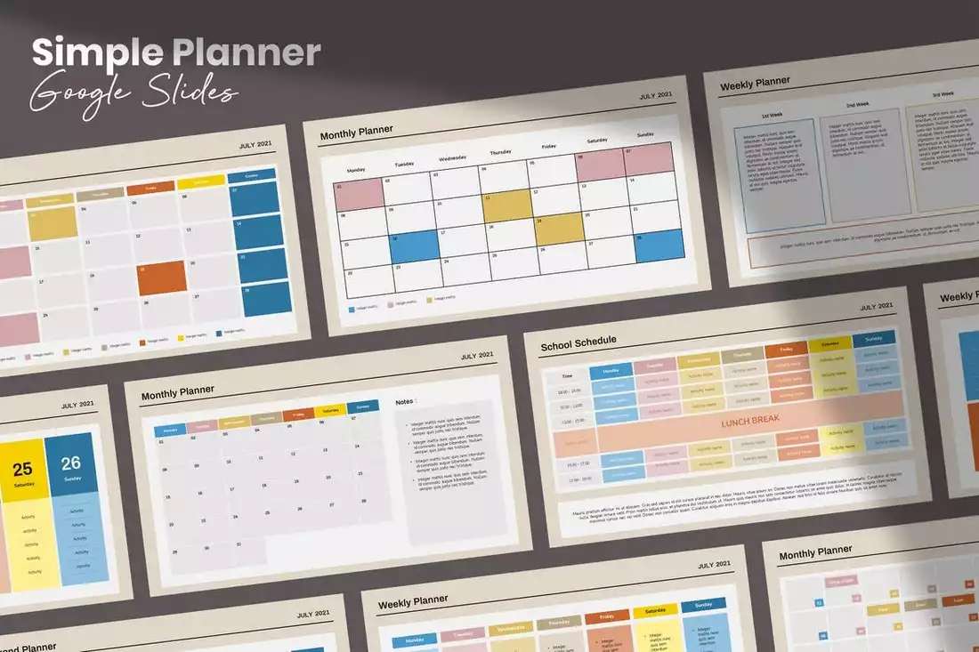 Simple Planner Presentation Template | Design Shack