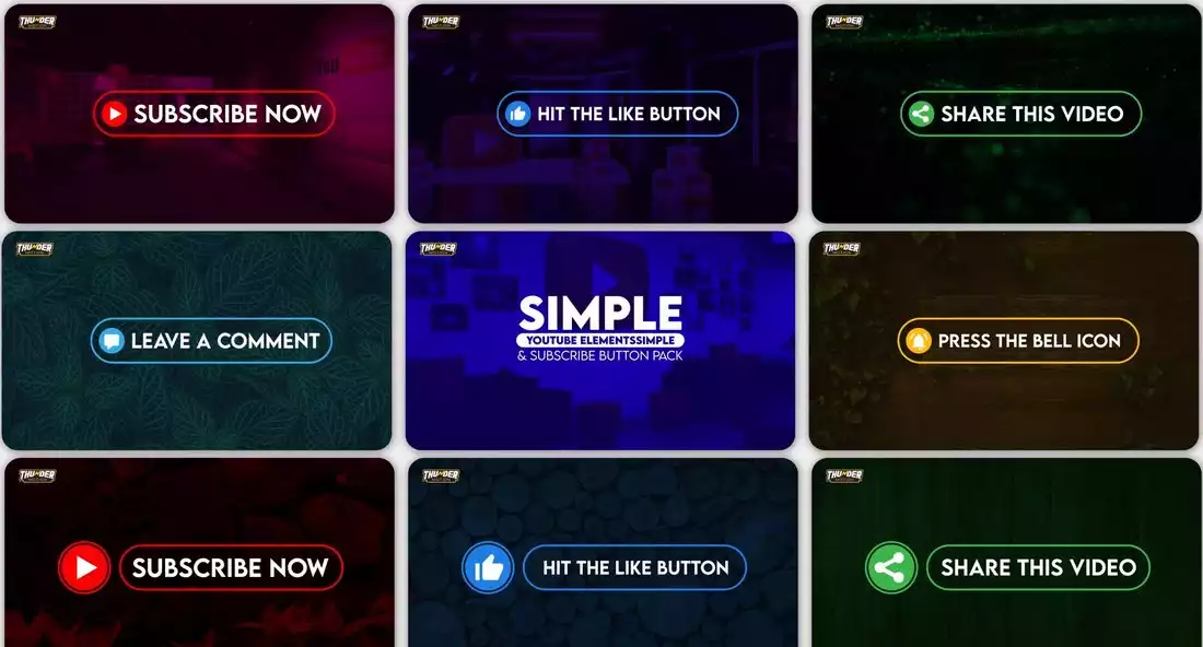 Simple YouTube Elements & Subscribe Button Pack | Design Shack