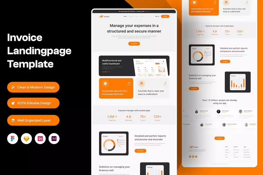 Software Landing Page Adobe XD Template | Design Shack