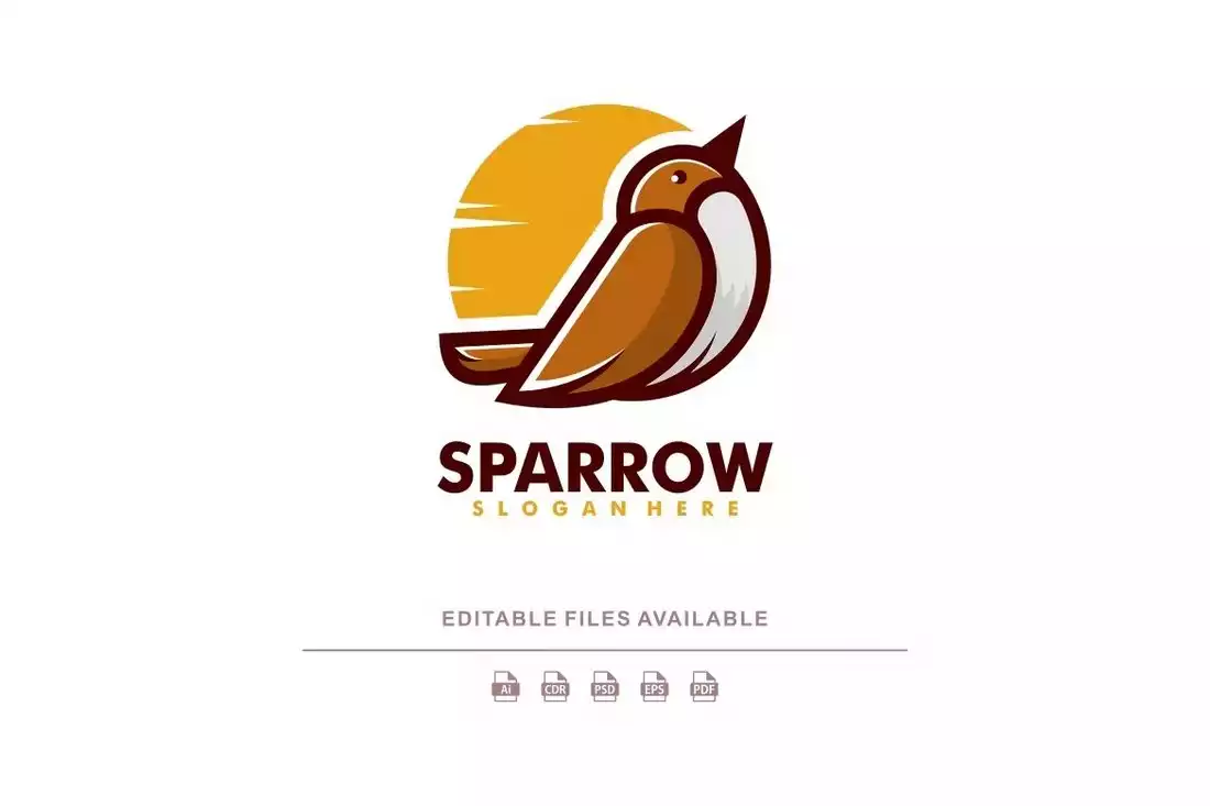 Sparrow Simple Mascot Logo Template | Design Shack