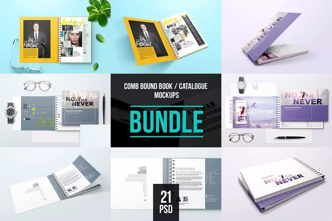 Spiral Bound Book Cover Mockup Bundle | Design Shack