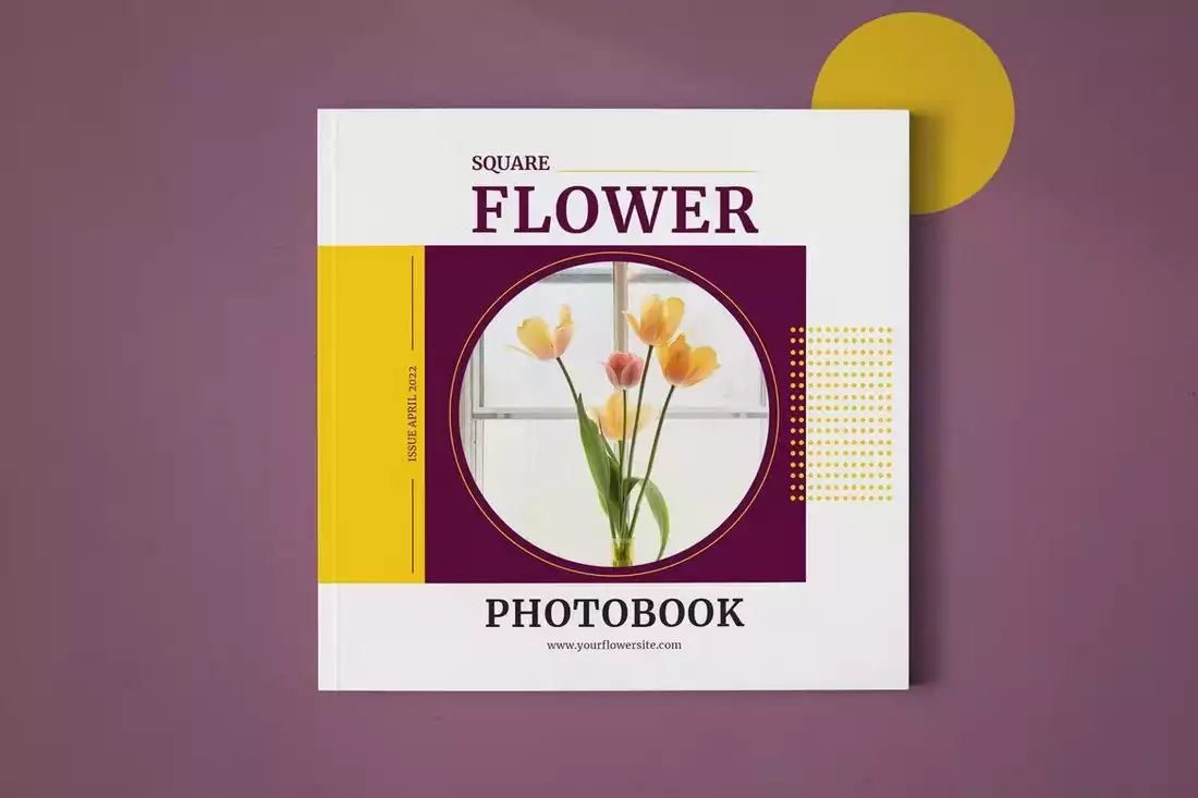 Square Flower Photobook Template | Design Shack