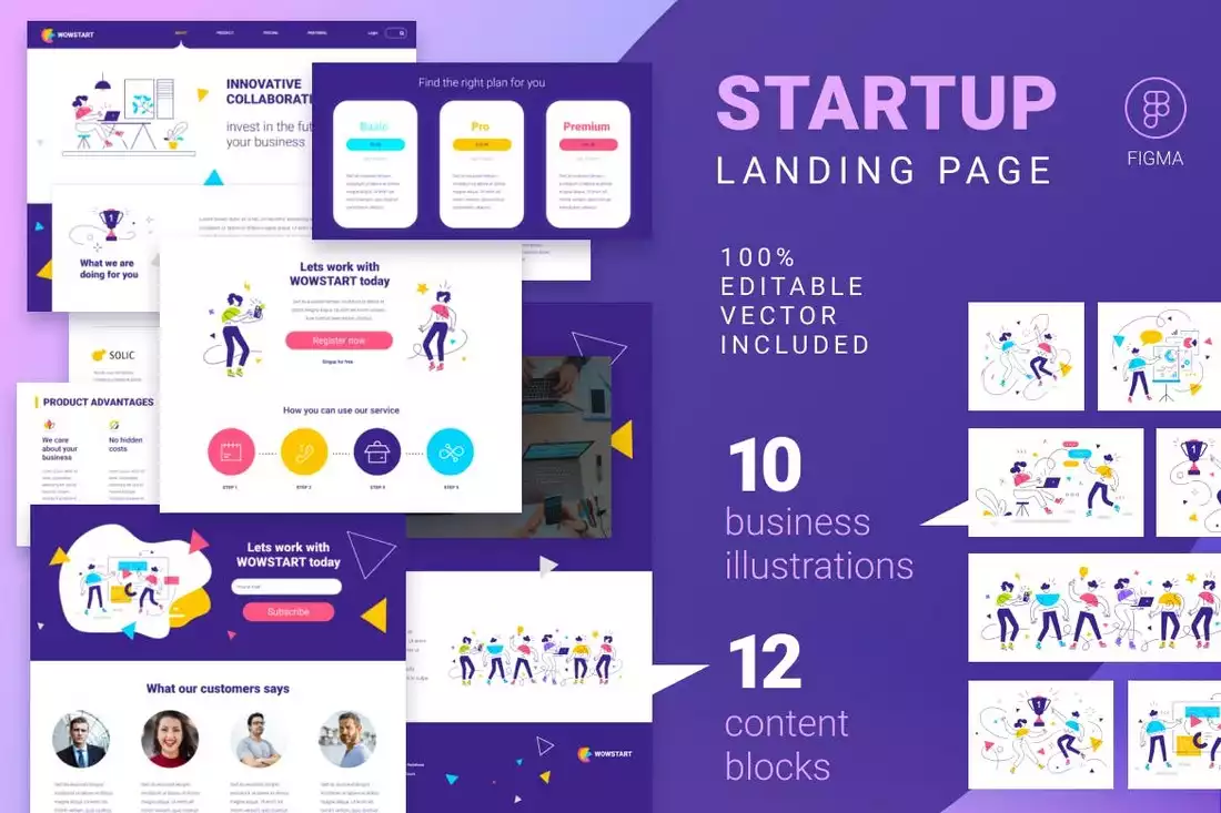 Startup Landing Page Template With Illustrations | Design Shack