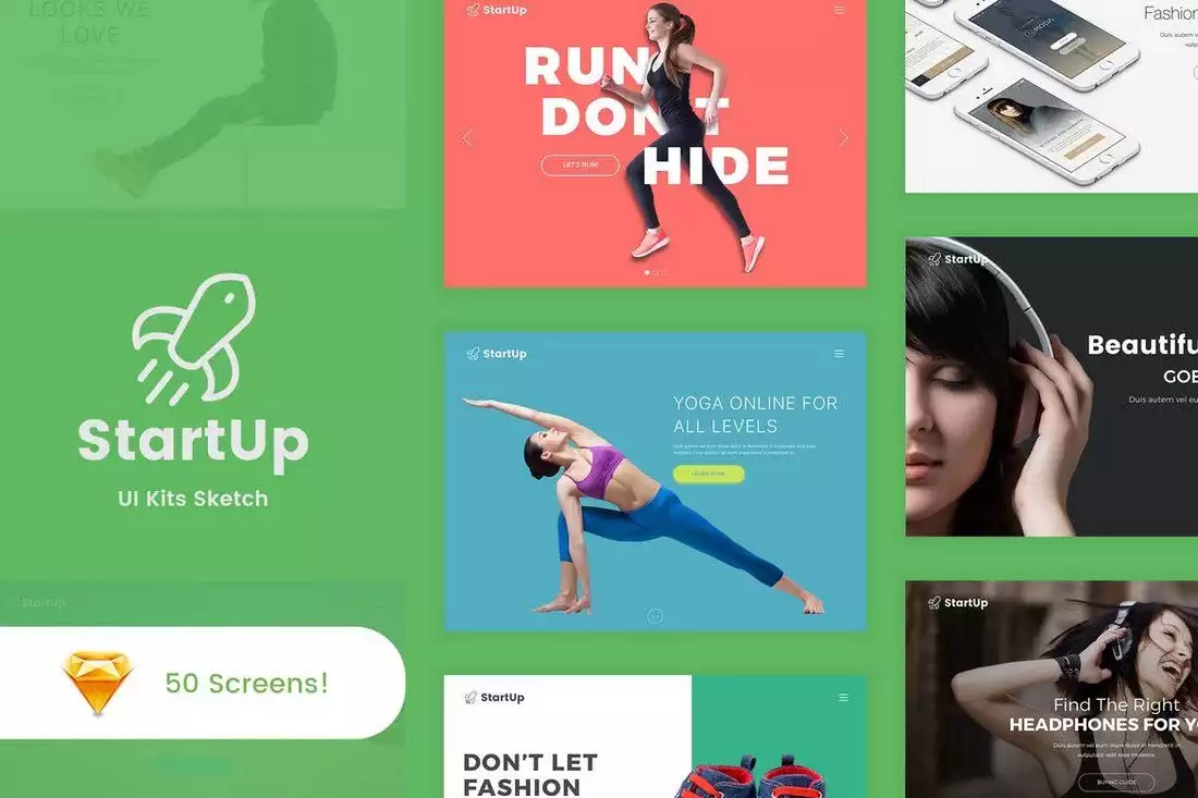 Startup UI Kit for Sketch | Design Shack