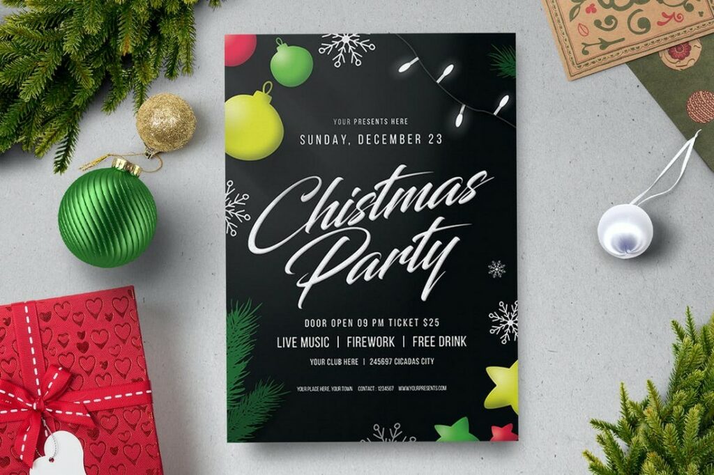 30+ Best Christmas & Birthday Party Flyer Templates | Design Shack