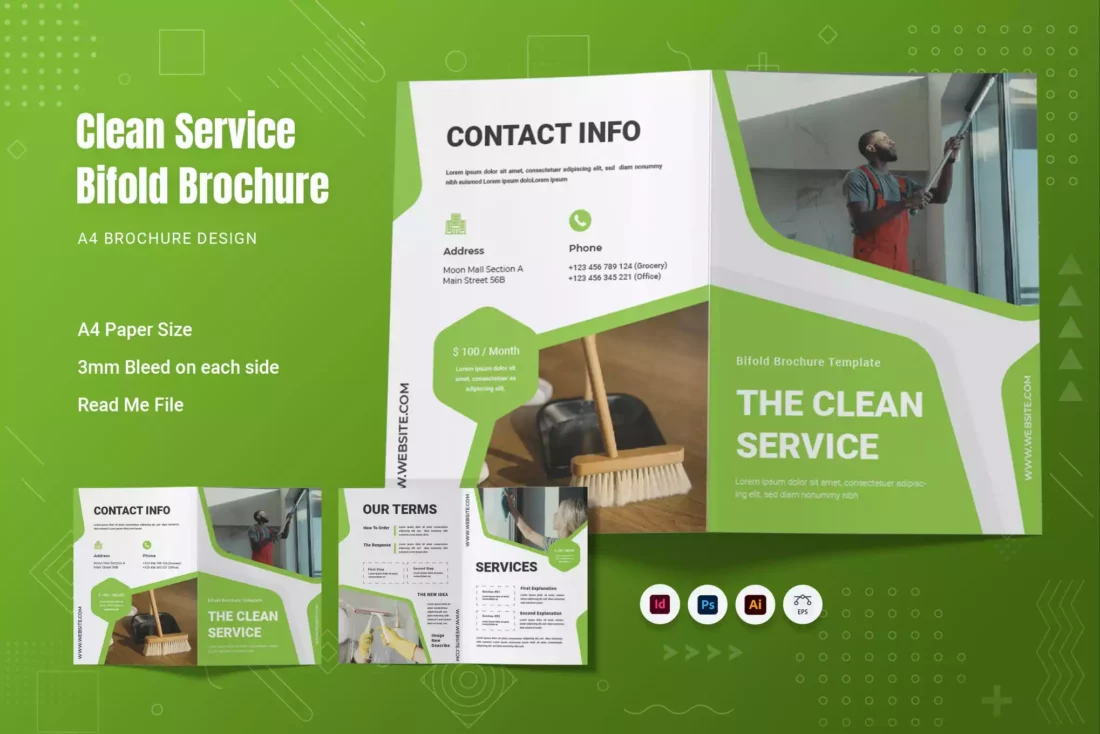 Clean Service Brochure Template | Design Shack