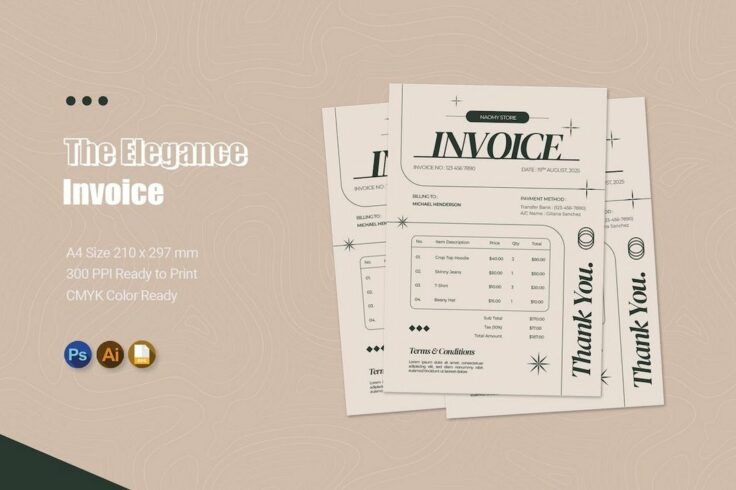 45+ Best Invoice Templates for InDesign & Illustrator (Free + Premium ...