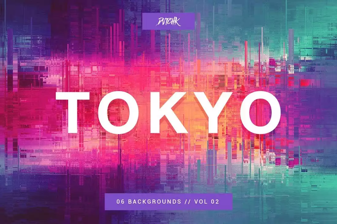 Tokyo City Glitch Backgrounds Vol.2 | Design Shack