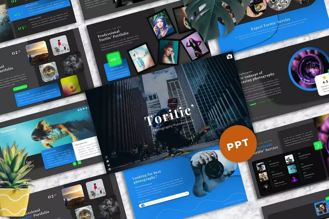 Toritie Photography PowerPoint Portfolio Template | Design Shack