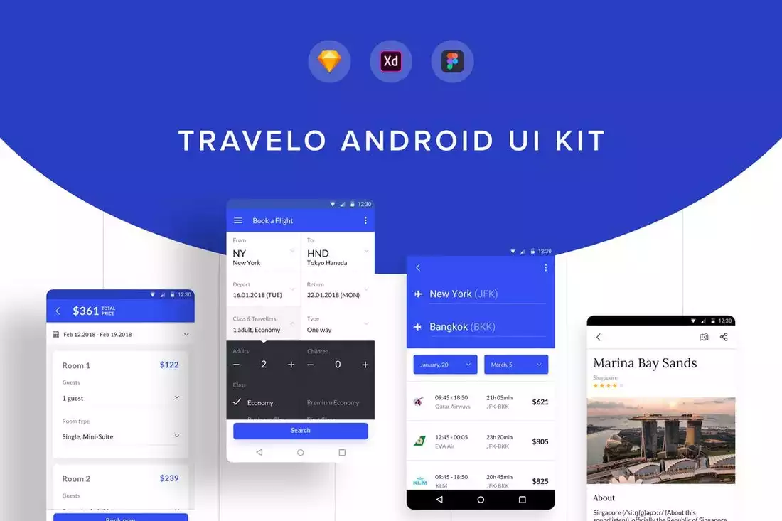 Travelo Android UI Kit for Figma | Design Shack