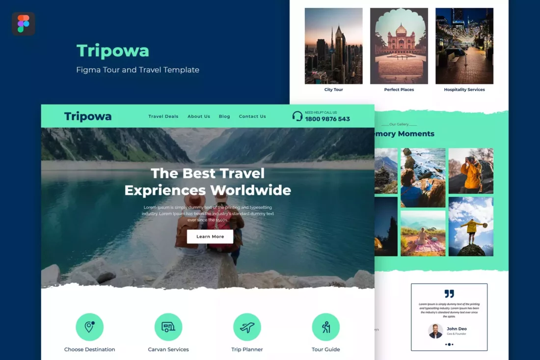 Tripowa Figma Tour & Travel Template | Design Shack