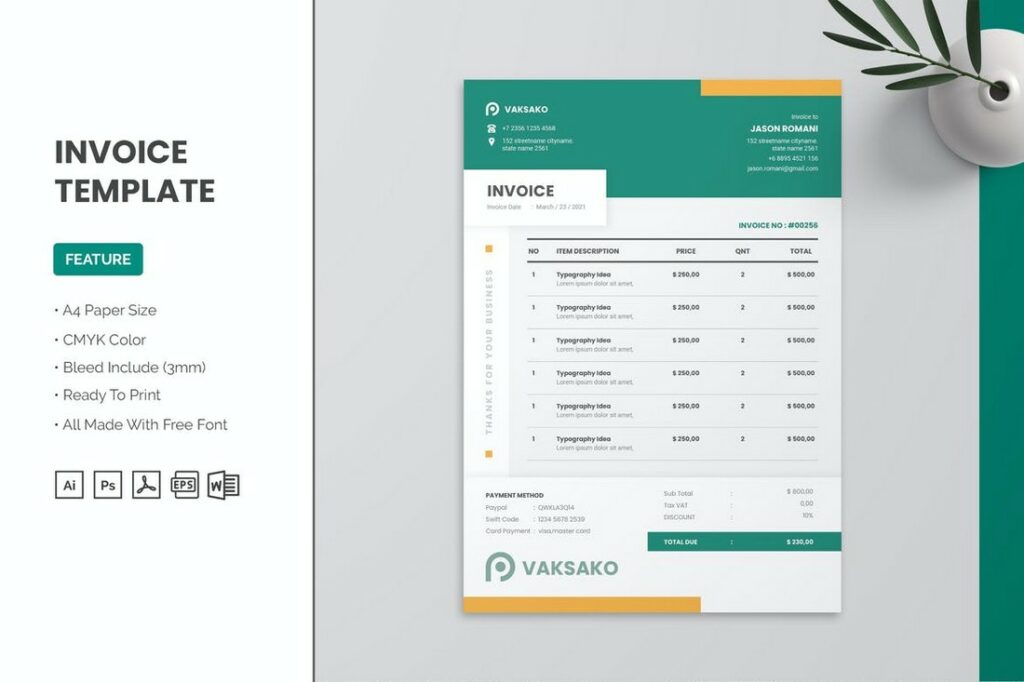 25+ Best Invoice Templates for Word (Free & Pro) 2024 | Design Shack