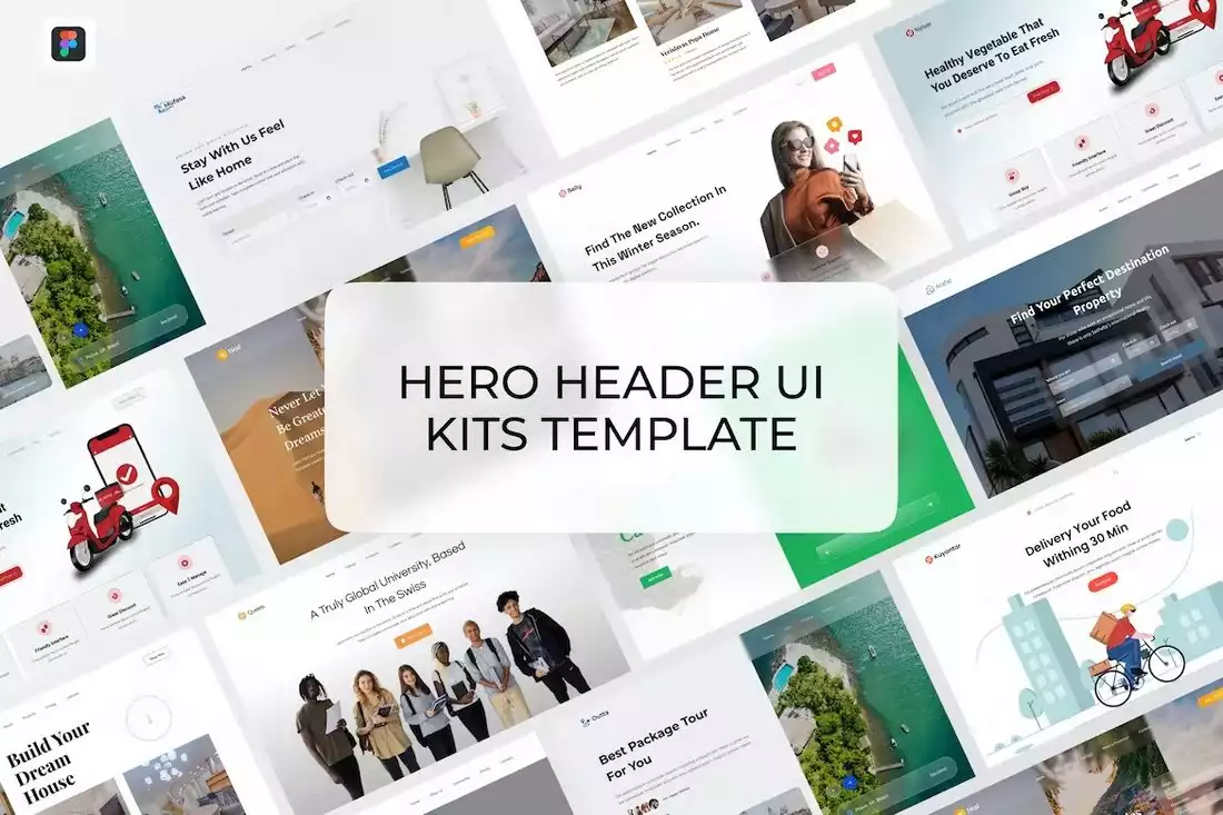 Website Hero Header Figma UI Templates | Design Shack