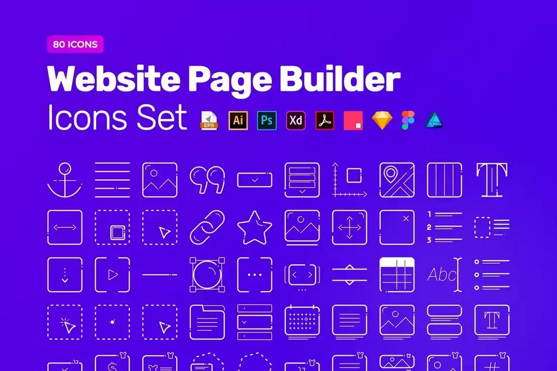 Website Page Builder Icon Pack for Sketch | Design Shack