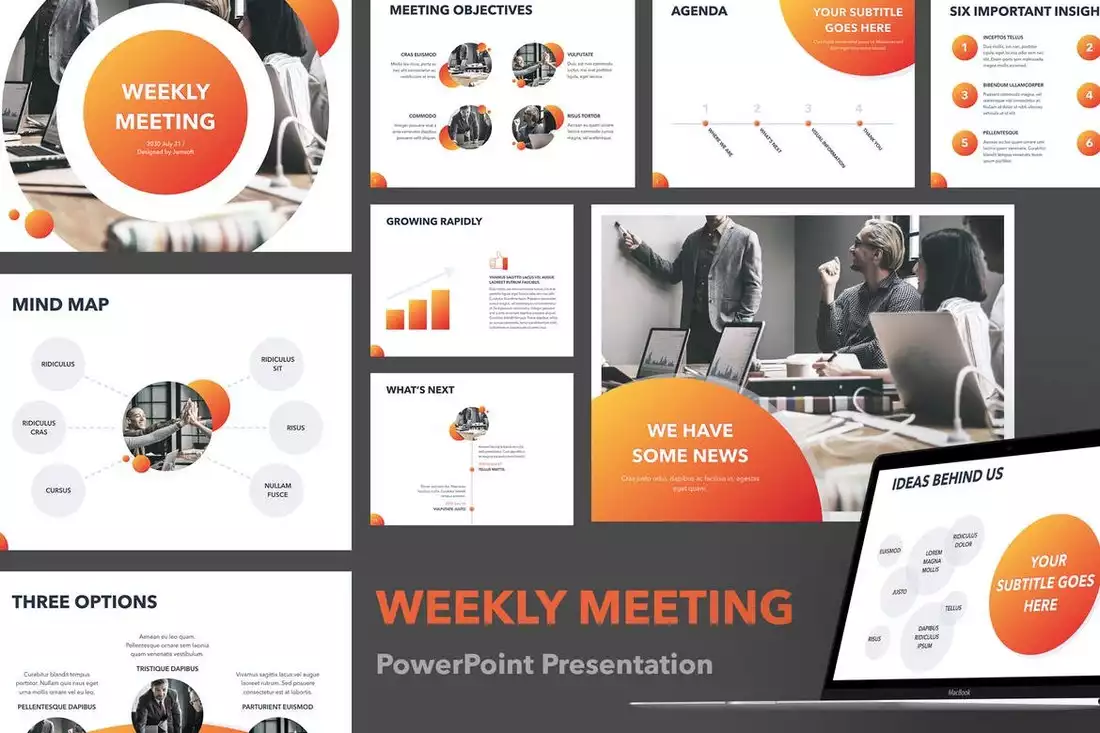 Weekly Meetings PowerPoint Template | Design Shack