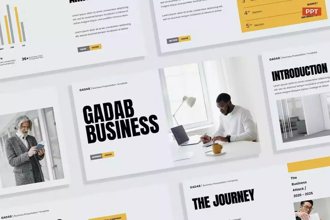 White Yellow Creative Business PowerPoint Template | Design Shack