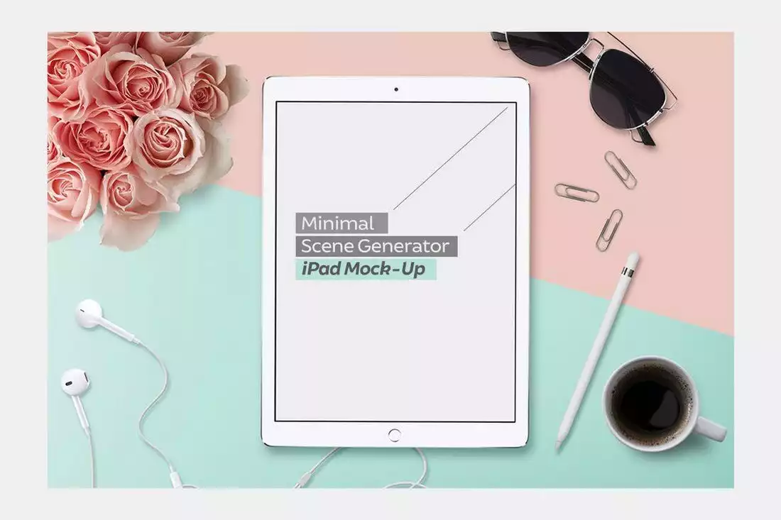 White iPad Pro & Pencil Lifestyle Mockup | Design Shack