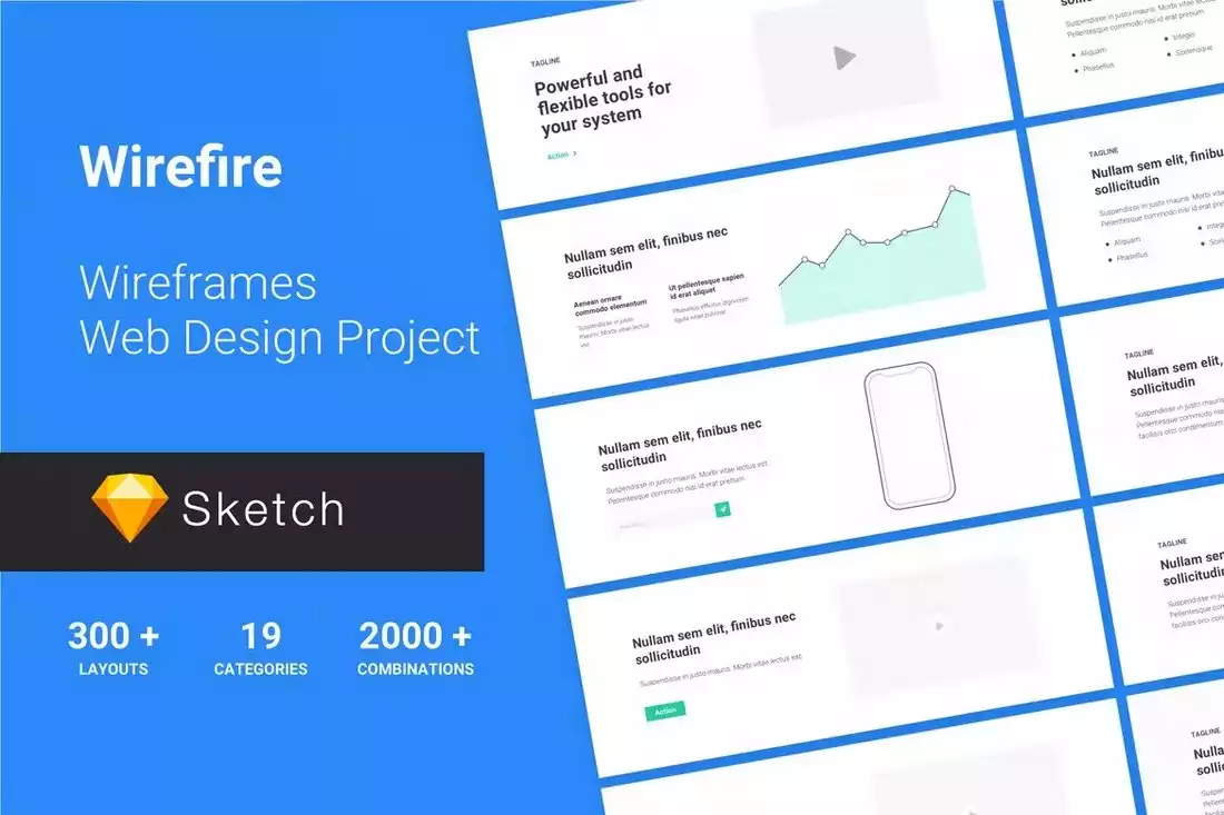 Wirefire Website Wireframe Kit Sketch Resources | Design Shack
