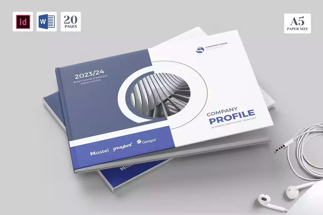 Word Company Profile A5 Landscape Template | Design Shack