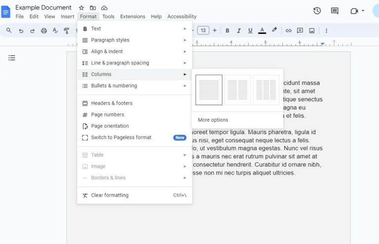 How to Make Columns in Google Docs | Design Shack