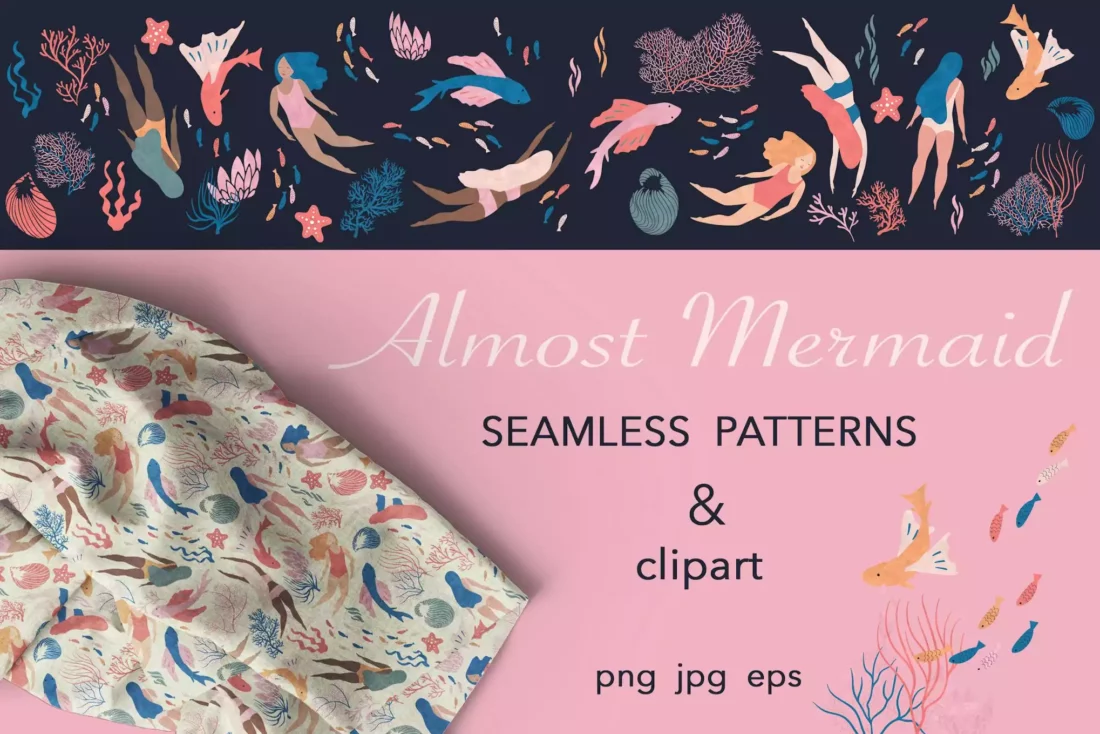 Almost Mermaid Seamless Patterns | Design Shack