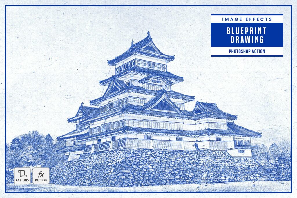 20+ Efek Cetak Biru Photoshop & Actions - desainae.com