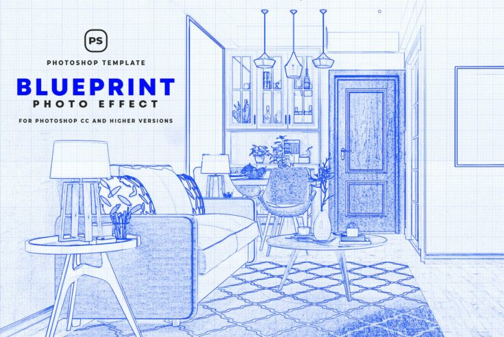 20+ Photoshop Blueprint Effects & Actions | Design Shack