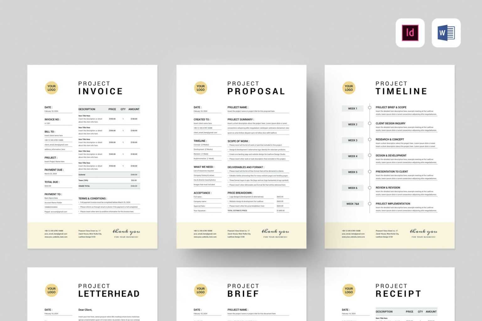 50+ Best Invoice Templates for InDesign & Illustrator (Free + Premium ...