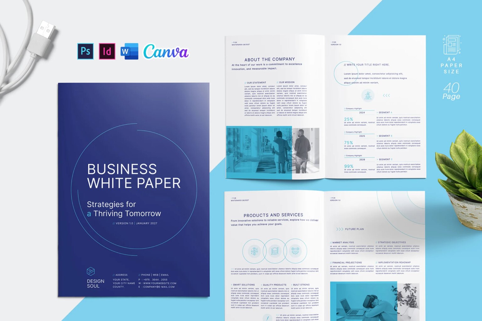 45+ Best White Paper Templates for Word & InDesign | Design Shack