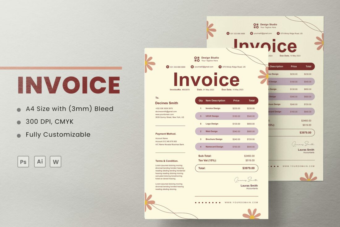 40+ Best Invoice Templates for Word (Free & Pro) 2025 | Design Shack