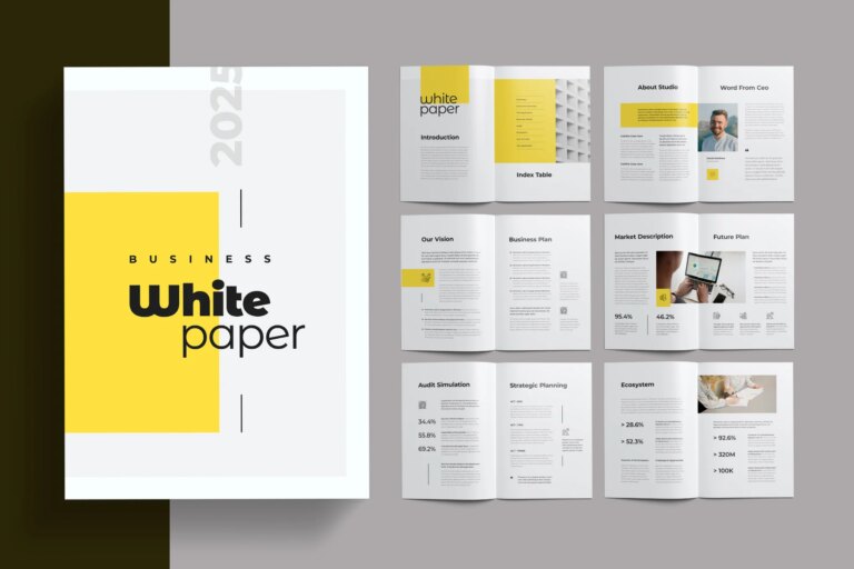 45+ Best White Paper Templates for Word & InDesign | Design Shack